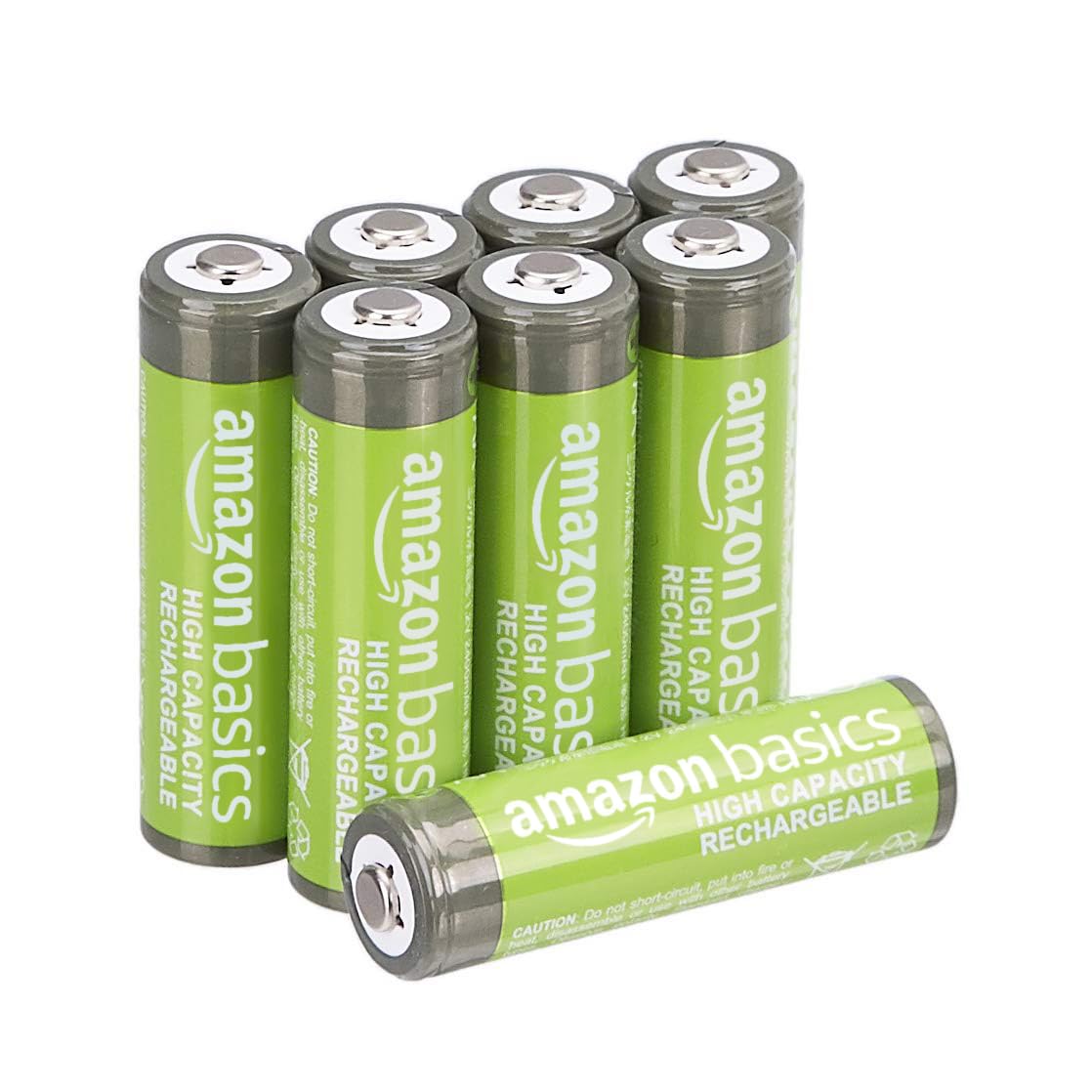 Amazon Basics 12-Pack AAA Rechargeable Batteries, 800 mAh, Pre-Charged & AA High-Capacity Ni-MH Rechargeable Batteries (2400 mAh), Pre-Charged - Pack of 8