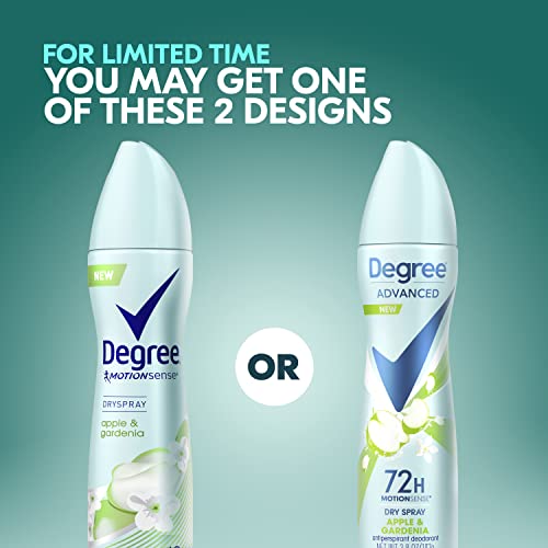 Degree Antiperspirant Spray Deodorant for Women Apple & Gardenia 72-Hour Protection, 3.8 Ounce (Pack of 3)
