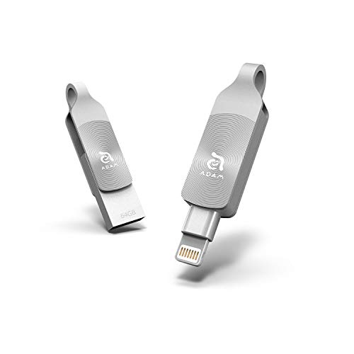 ADAM iKlips Duo+ ADM-DP064SL iPhone Compatible, Lightning USB Memory, 64GB, Silver, MFi Certified, Authentic Product, Amazon.co.jp Exclusive