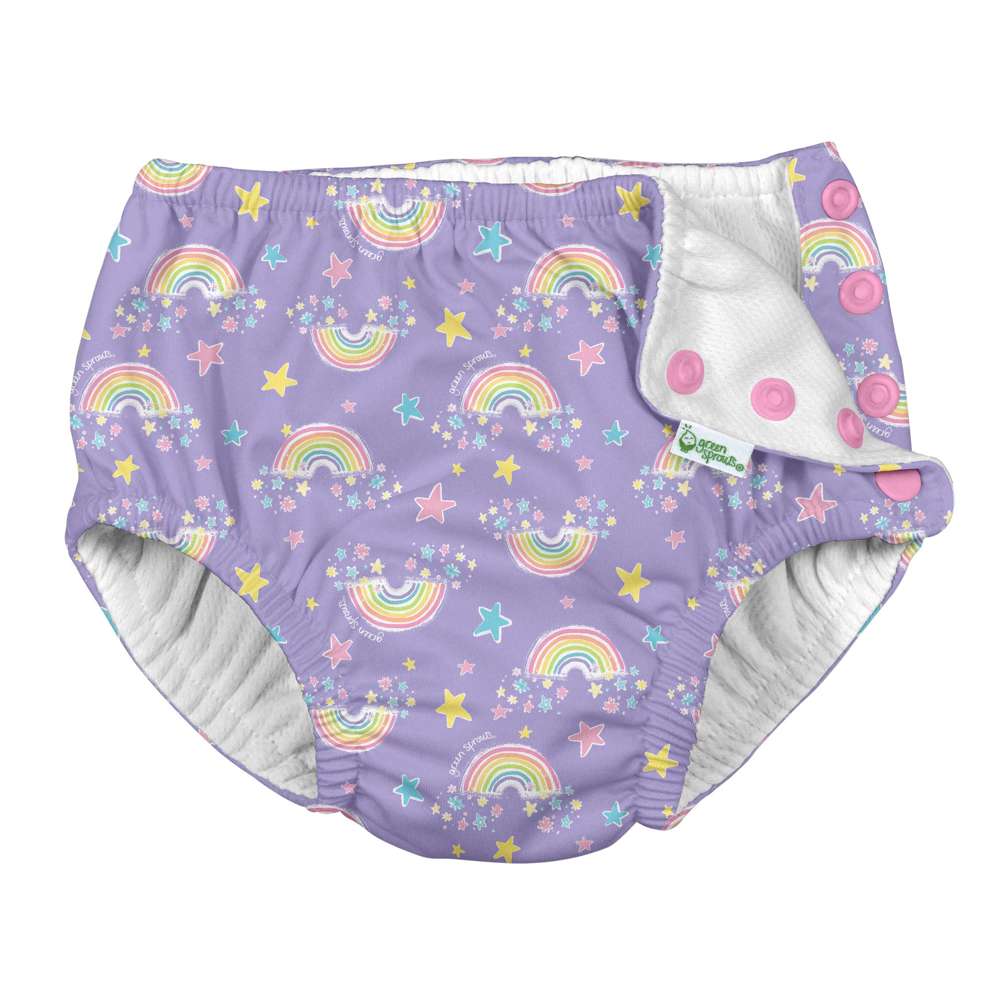 i Play Girls Reusable Absorbent Baby Swim Diapers Violet Rainbows 12 Months