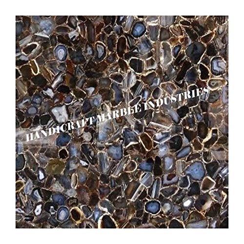 27" Inch Agate Square Table, Natural Agate Table, Square Coffee Table, Grey Agate Table, Square Agate Stone Table