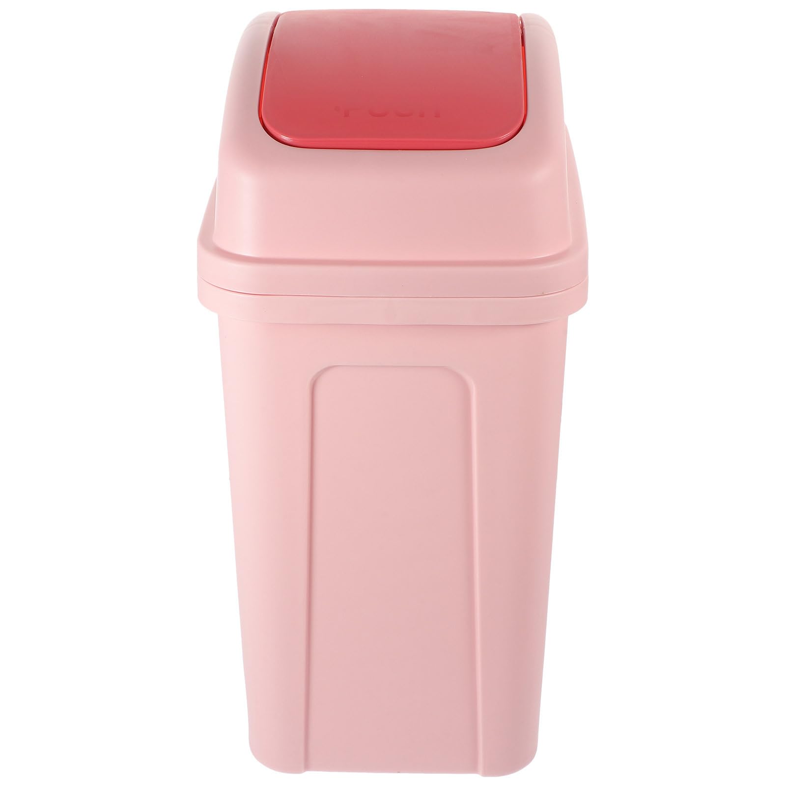 ABOOFAN Shake Lid Trash Can Thicken Trash Bucket Garbage Bin Waste Bins Kitchen Trash with Lid Push Top Garbage Can Bathroom Trashcan Recycling Container Household Office Pp Pink Cream