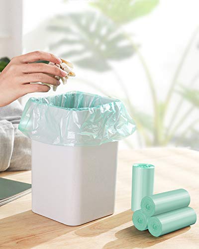 75 Counts AYOTEE Mini Garbage Bags, 1.2 Gallon Small Compostable Trash Bags, Small Garbage Bags for home, Fit 4.5 or 5 Liter Bathroom Wastebasket Can Liners(Green)