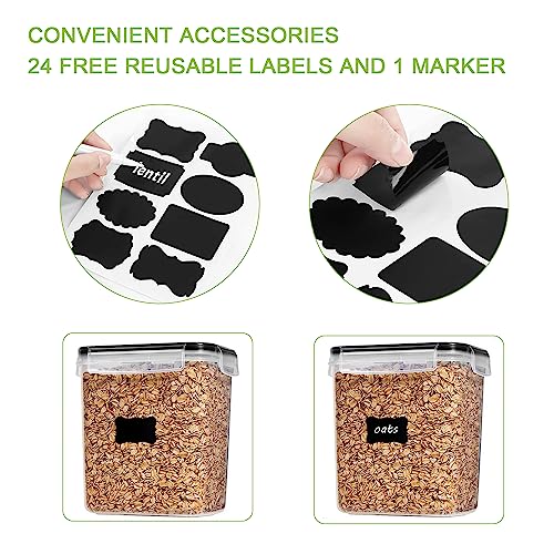 2023 New 7 PACK Airtight Food Storage Containers With Lids, BPA Free Kitchen Storage Containers for Spaghetti, Pasta and More, Plastic Canisters for Pantry Organization and Storage(Attached sticker)