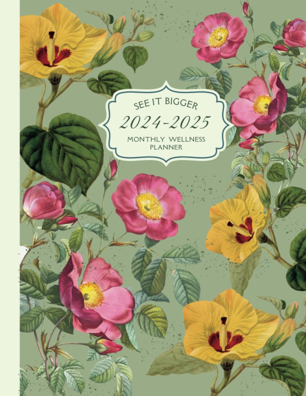 2024-2025 Monthly Wellness Planner: Two Year Schedule Organizer | 24 Months Jan 2024 to Dec 2025 Agenda With Holidays | Vintage Floral Cover