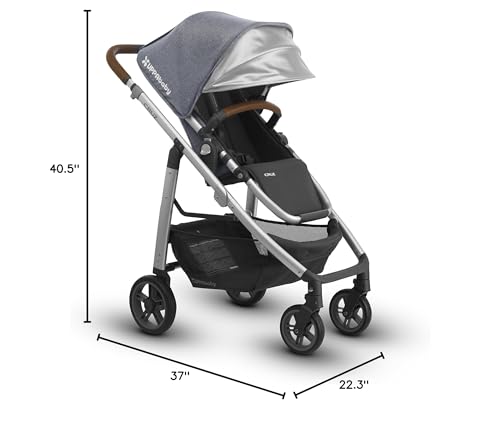 2018 UPPAbaby Cruz Stroller- Gregory (Blue Melange/Silver/Saddle Leather)