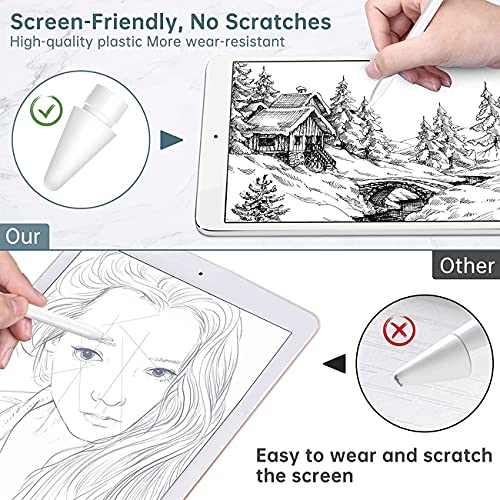 Replacement Tips Compatible with Apple Pencil 1st & 2nd Generation(2 Pack), Apple Pencil Tip and Nibs Protector Cover for iPad Pro iPencil