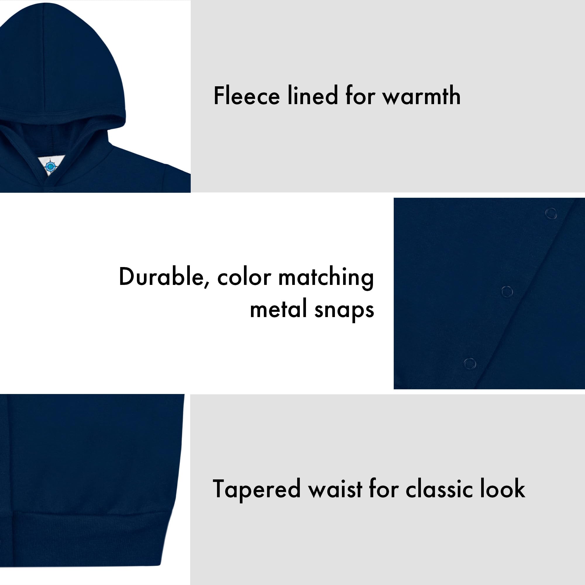 Creative Knitwear College Baby NCAA Officially Licensed Snap Hooded Jacket - Connecticut Huskies Logo - Navy - 4T