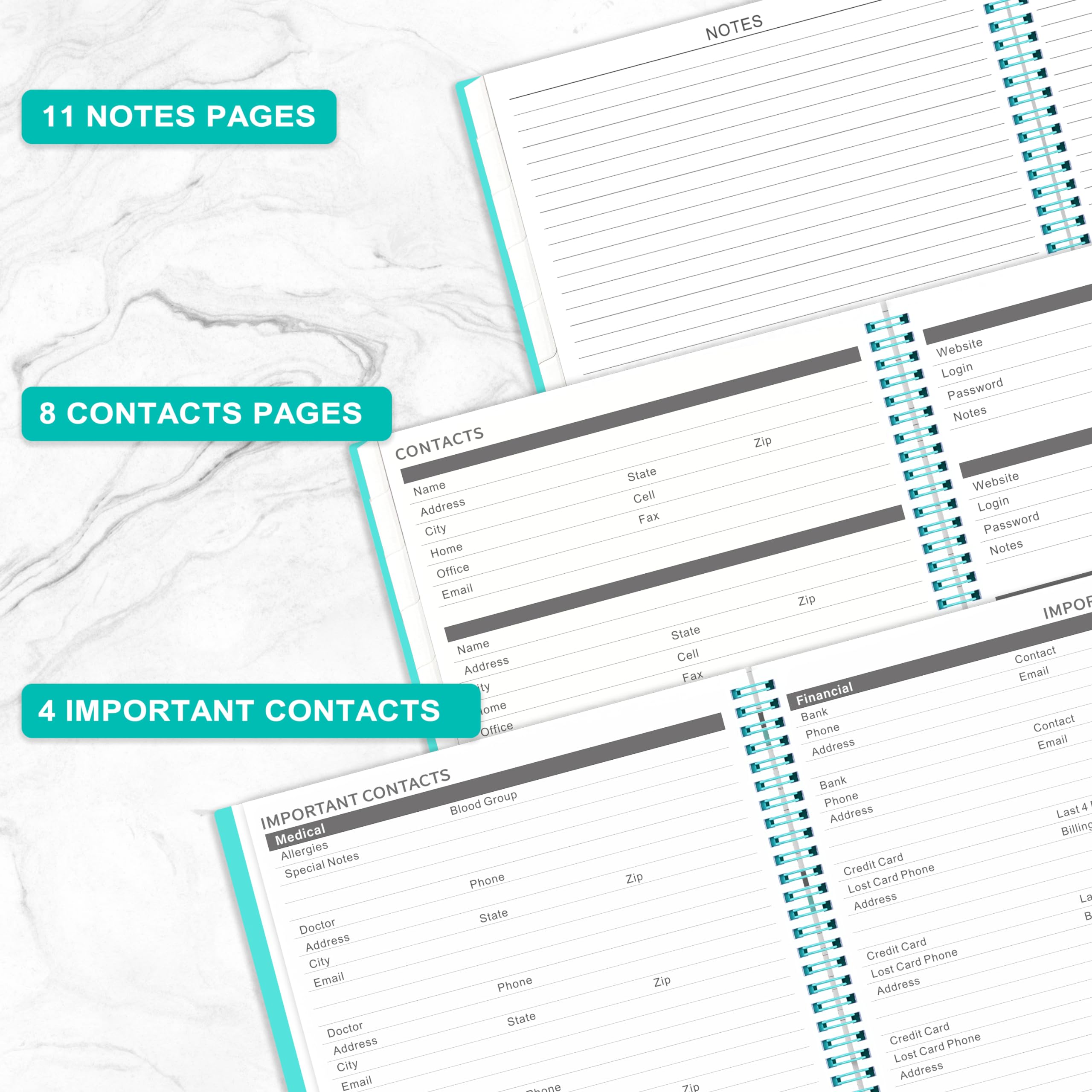 2024-2025 Monthly Planner - Monthly Planner/Calendar 2024-2025, 12-Month Planner with Tabs, JUL. 2024 - JUN. 2025, 8.5" x 11", Contacts + Dual-Sided Pocket + Thick Paper + Twin-Wire Binding - Green