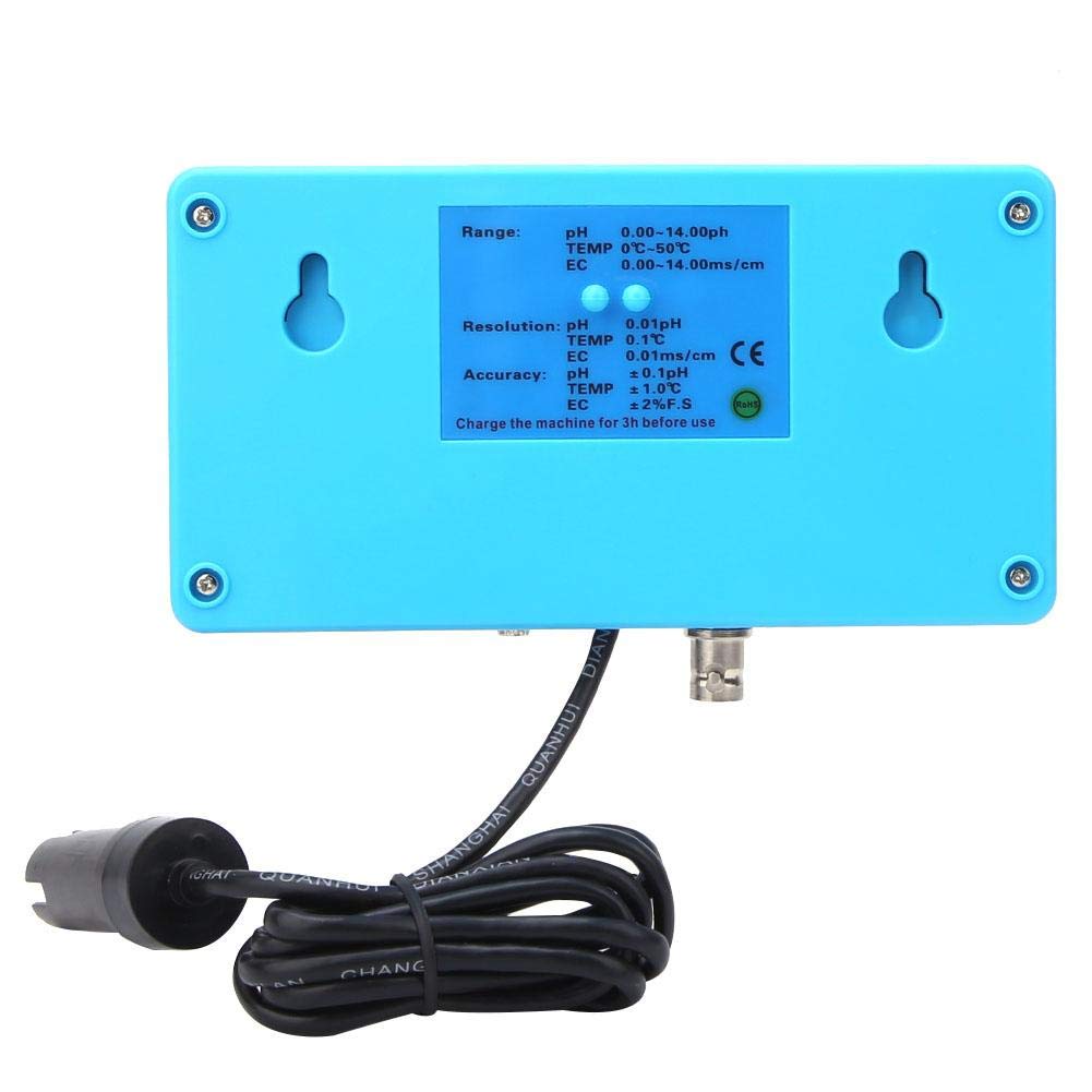 Digital Multiparameter 5 in 1 Temperature Meter Water Quality Tester Temp EC CF with LCD Display for Food Processing and Aquarium(US Plug 110V)