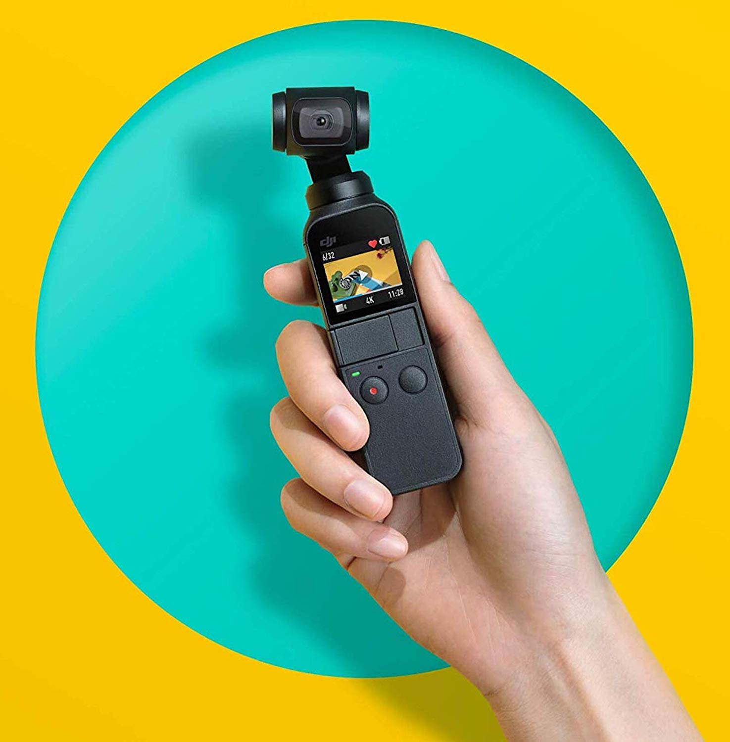 2019 DJI Osmo Pocket Handheld 3 Axis Gimbal with Integrated 4K Camera Bundle, Comes 64GB Extreme Micro SD