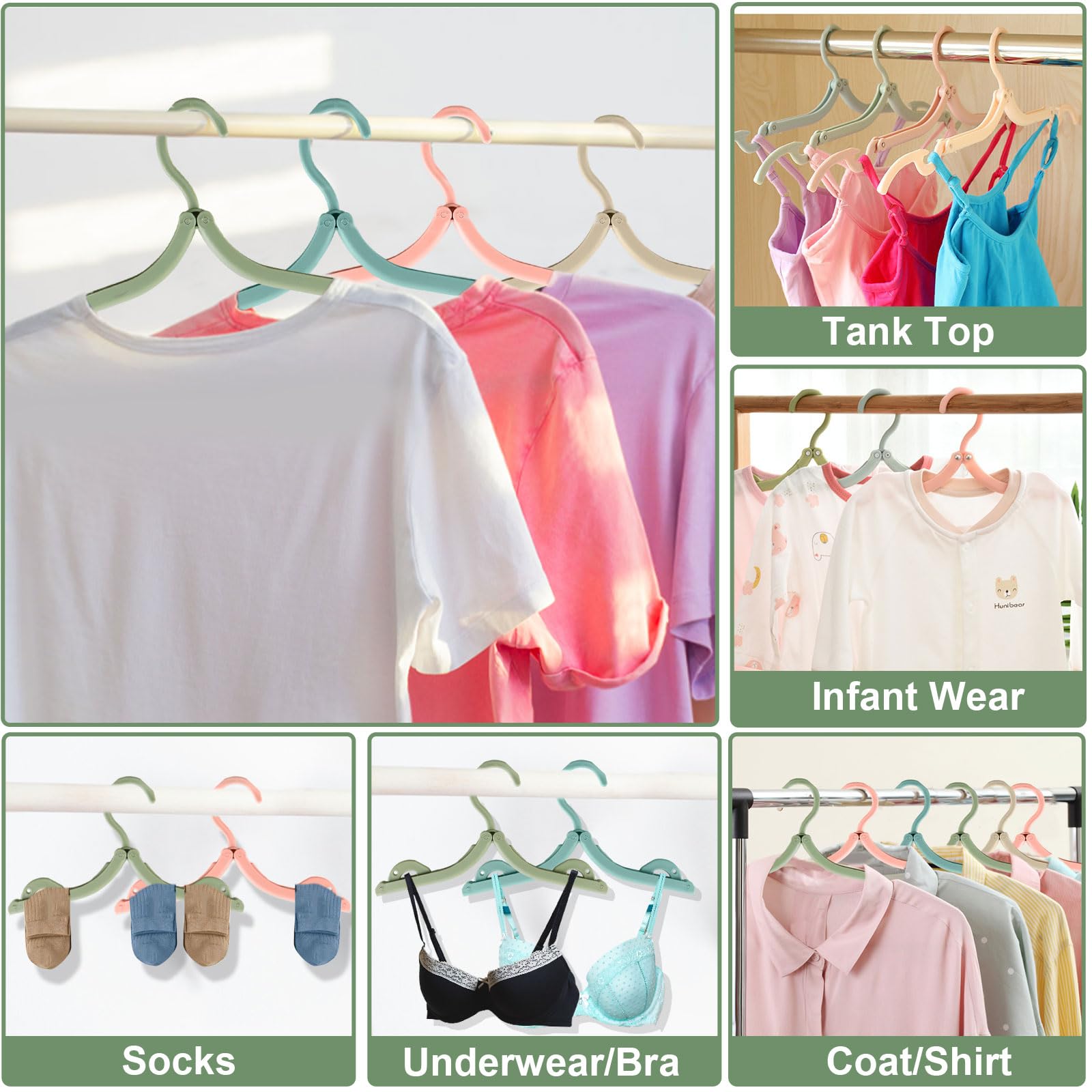 20 Pcs Travel Hangers - Foldable Travel Hangers for Suitcase, Retractable Portable Folding Clothes Hangers, Clothes Drying Rack for Travel
