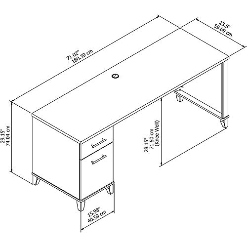 Bush Furniture Somerset 72W Office Desk with Drawers in Ash Gray