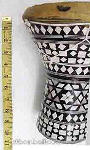 1PCS Large Egyptian Wooden Tabla Drum Doumbek Goat Skin Inlaid Handmade 11"