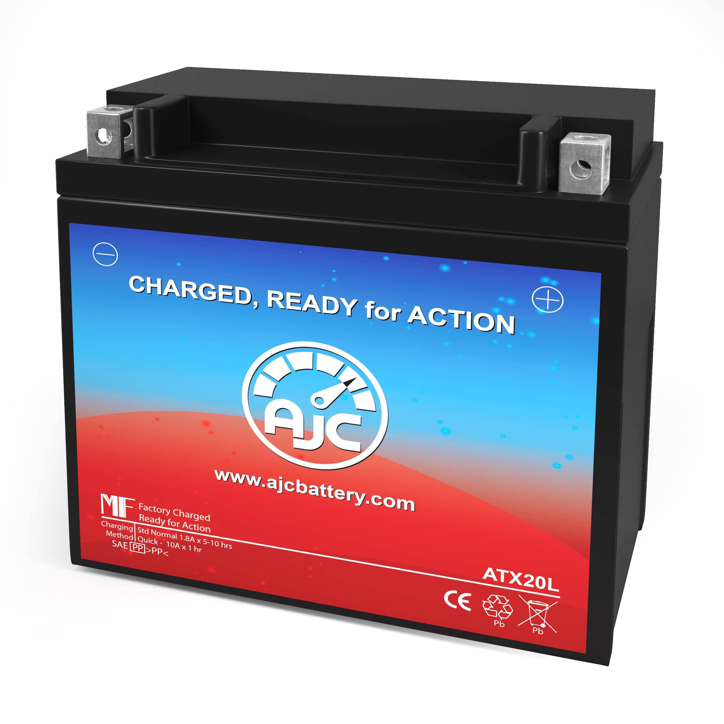 AJC Battery Compatible with Duralast CTX20L-BS FP Powersports Battery