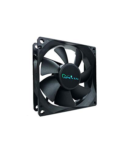 Apevia AF58S-BK 80mm 4pin Molex + 3pin Motherboard Silent Black Case Fan - Connect to Power Supply or Motherboard (5-pk)
