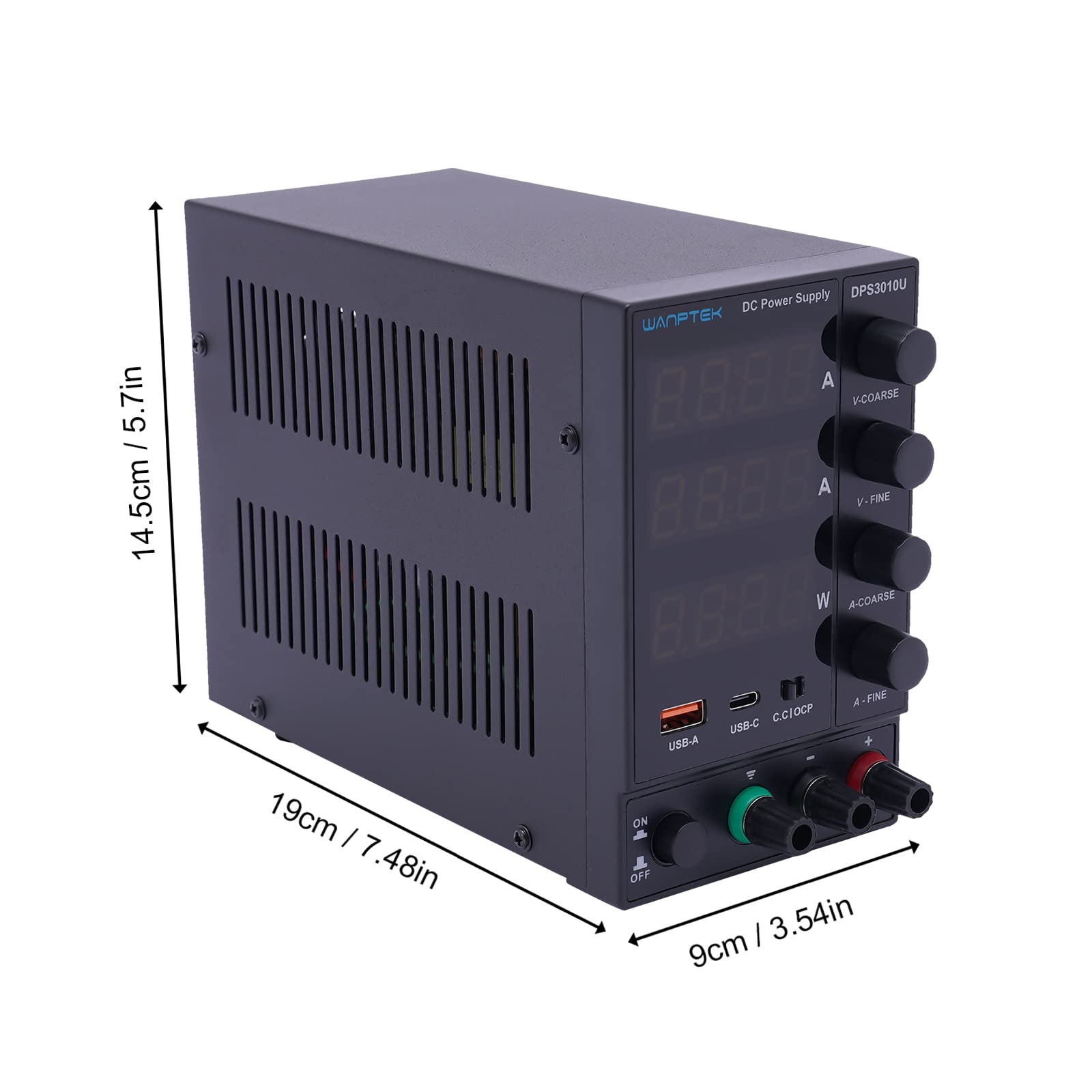 Adjustable Switch DC Adjustable Power Supply 4-Digital LED Display AC110V for Lab, Automobile Battery Charger, DIY Tool, Repair, Research (DPS3010U)