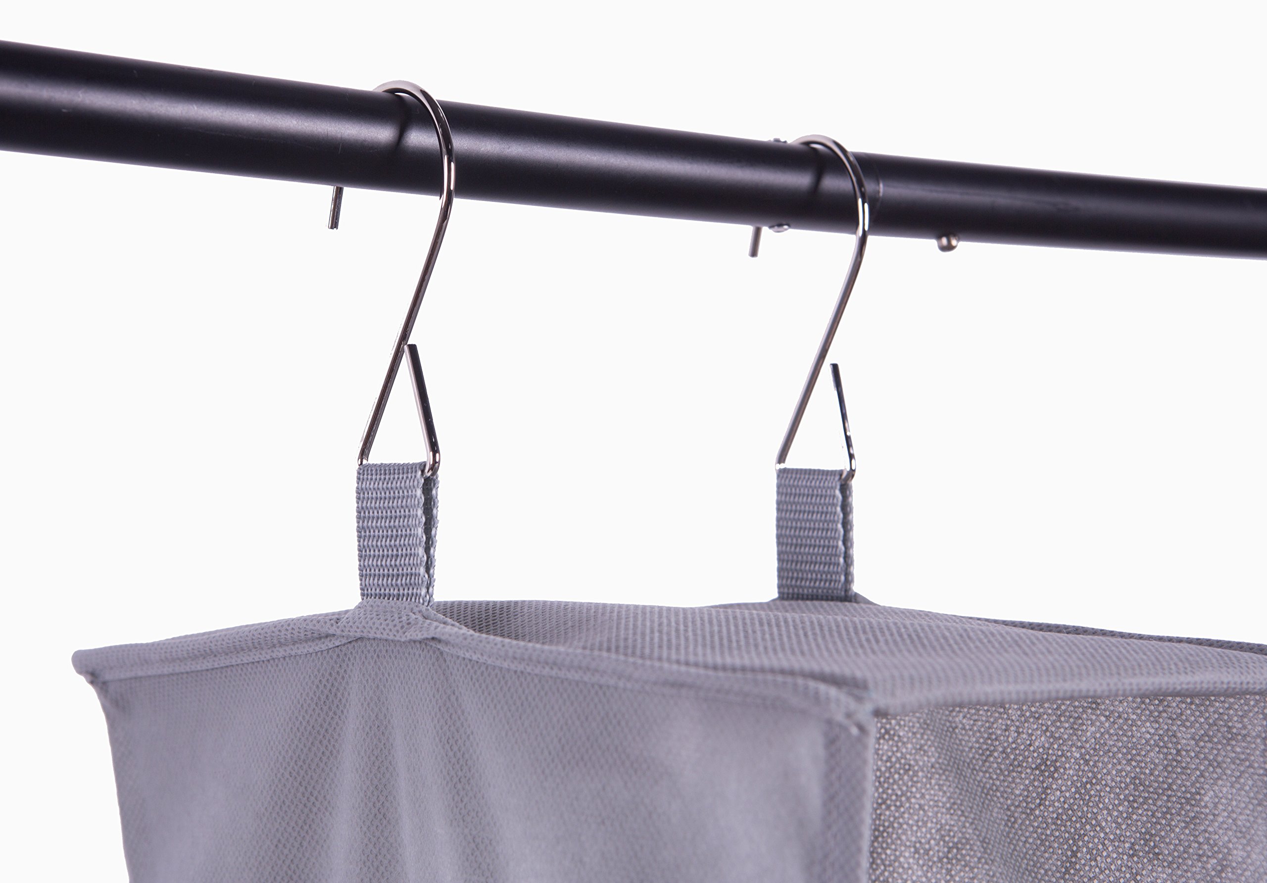 Amborido 8 Shelf Hanging Shoe Organizer for Closet Non Woven Fabric Gray
