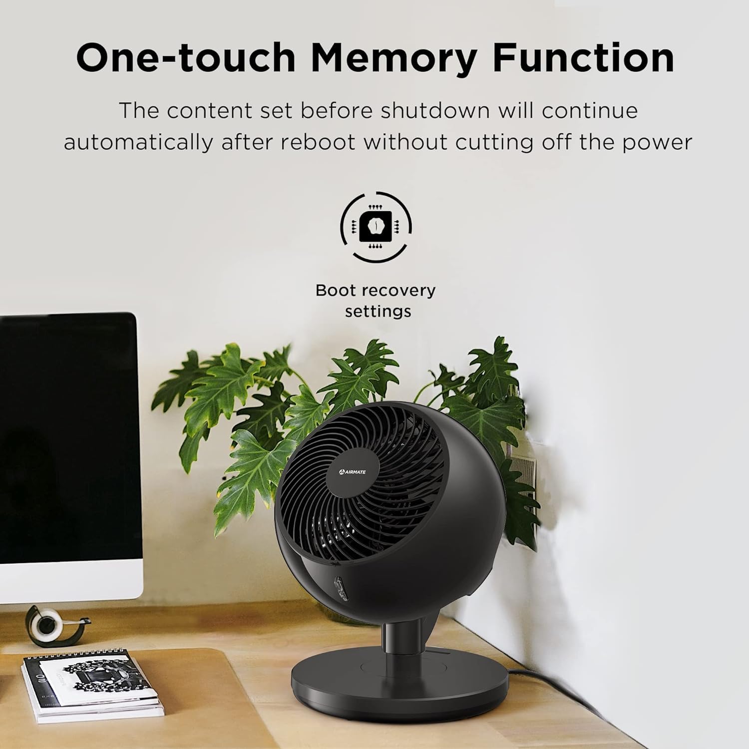AIRMATE Large Air Circulator Fan for Bedroom, 120°+90°Oscillating Fan with Remote, 12in Quiet Cooling Fans, High Velocity Floor Fan with Timer, 10 Speeds DC Fan for Home, Office, Dorm (Black)