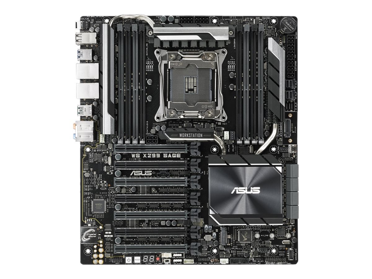 ASUS WS X299 SAGE LGA2066 DDR4 M.2 U.2 X299 CEB Motherboard for Intel Core X-Series Processors with Quad-GPU Support, DDR4 4200MHz, Dual M.2 & U.2 Support