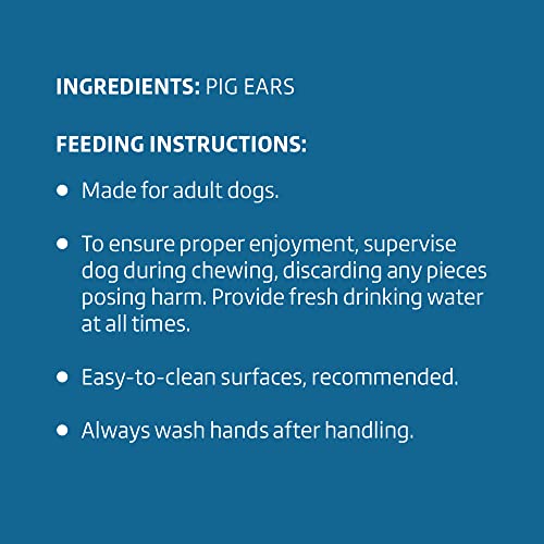 Amazon Brand – Wonder Bound Whole Pig Ears Dog Treats, Pork, 4.23 ounce, 6 Count (Pack of 1)