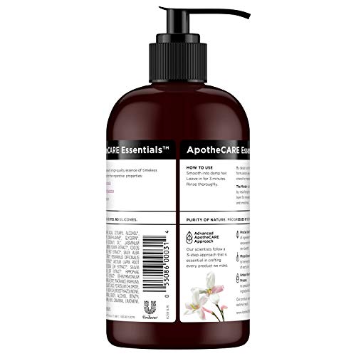 ApotheCARE Essentials The Mender Damaged Hair Repair Conditioner, Coconut Milk, White Jasmine, Vitamin E, 12 oz