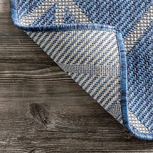 nuLOOM Saunders Geometric Indoor/Outdoor Area Rug, 3' 6" x 5', Blue