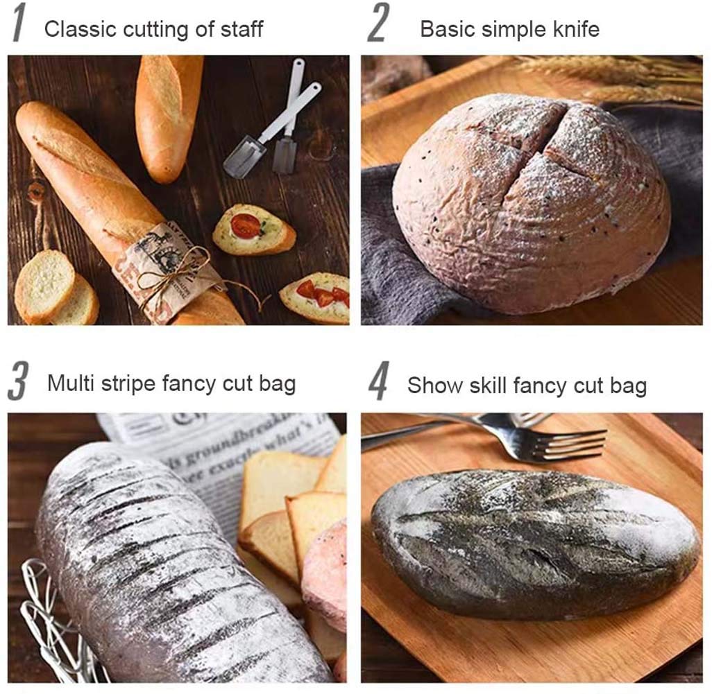 NT-ling Bread Cutter Slashing Tools,Bread Cutter Hand Crafted Bread Lame with 5 Blades and Leather Protective Cover for DIY Bread Dough Bakeware Kitchen