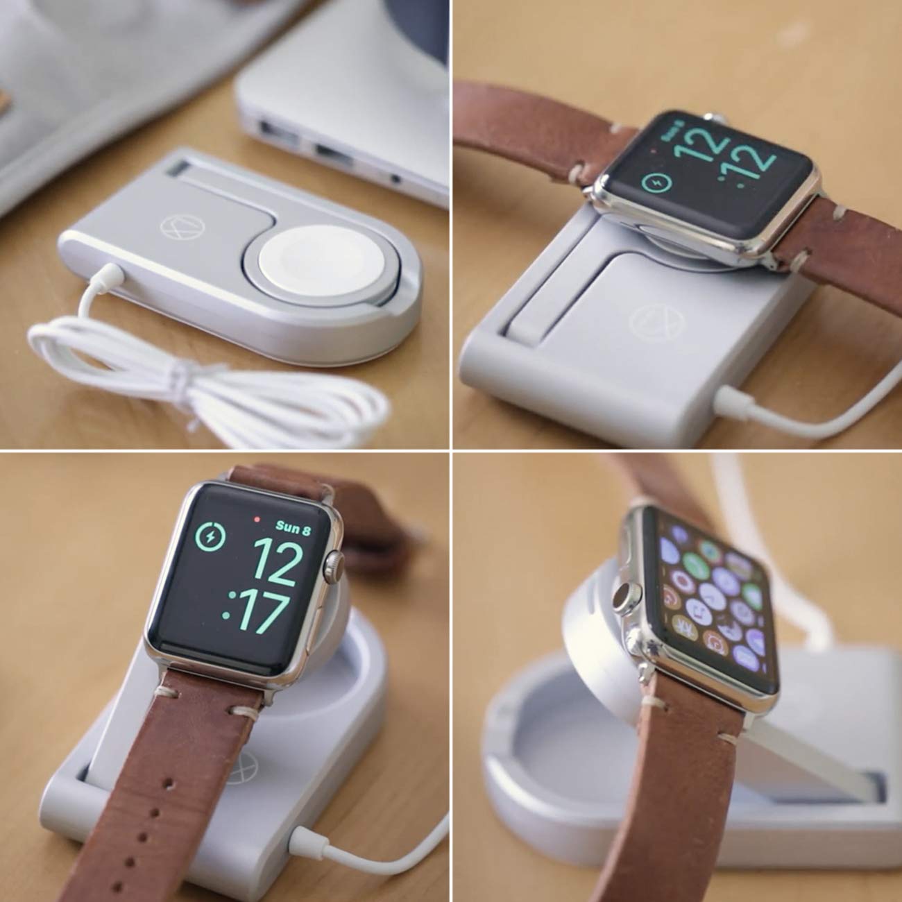 Apple Watch Charger (MFi Certified) Portable and Foldable to Enable Nightstand Mode with Included Charger USB Cable Cord for Apple iWatch Series 1/2/3/4/5/6/7/8/SE/Ultra for Home, Work or Travel