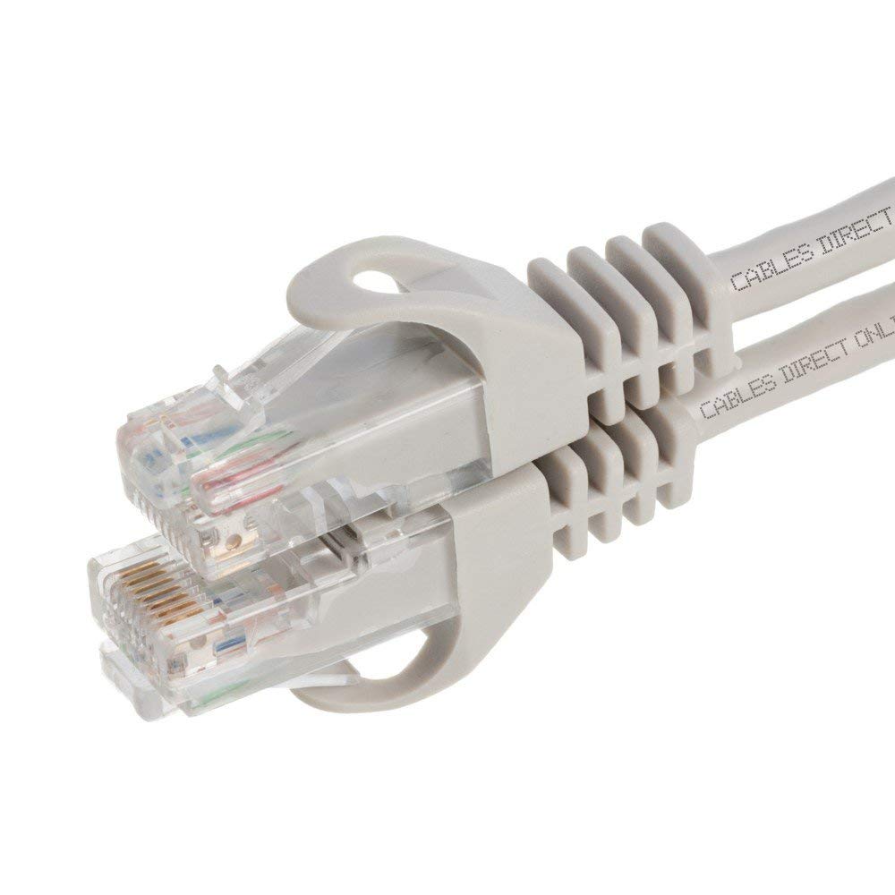 Cables Direct Online Cat5e 100FT Network Ethernet Patch Cable, 350Mhz Internet Wire, Compatible with PC, Laptop, Modem, Router, TVs, Printer Cord, Consoles for Home and Office, White