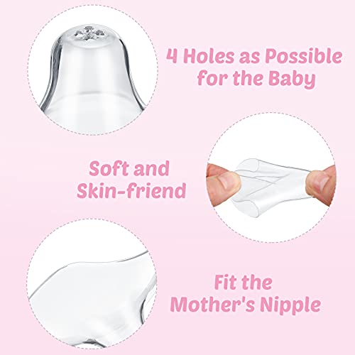 8 Pieces Nipple Cover for Nursing Newborn, Contact Nipple Protector 24 mm 15 mm Nipple Everters with Clear Carrying Case Silicone Nipple Extender for Breastfeeding, Flat or Inverted Nipples