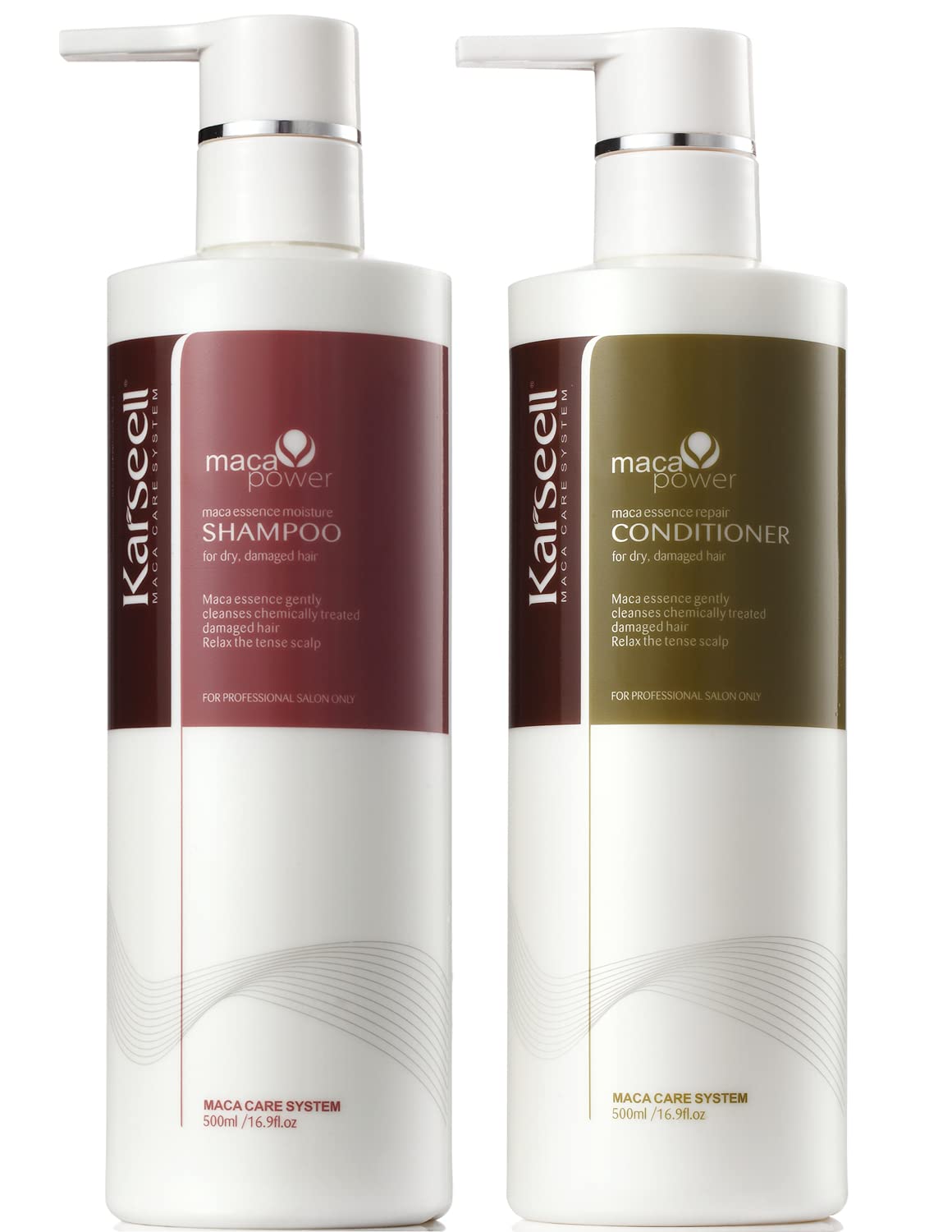 Karseell Shampoo Moroccan Argan Oil Essence Maca Herbal Extract Repair Treatment for Dry Damaged Hair All Hair Types 800ml