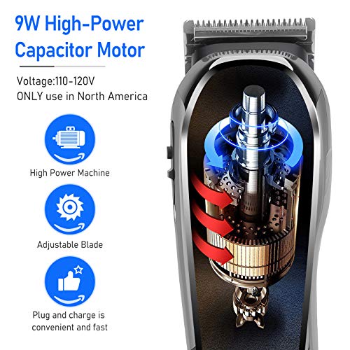 Corded Hair Clippers Professional Hair Cutting Kit 24 Pieces Accessories Hair Trimmer with 14 Guide Combs,3 Hair Combs,1 Scissor,1 Storage case,1 Barber Cape