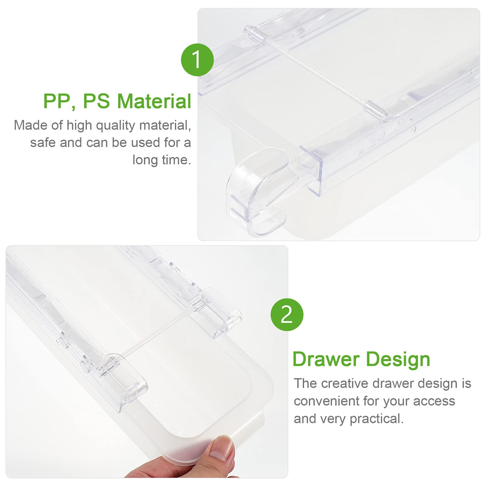 1pc Refrigerator Storage Box Crisper Tray Chillpod Organizadores Fresh Orginizer Drawer Design Tidy Refrigerator Square Freezer Fridge Cabinet Organizer Container Pp White