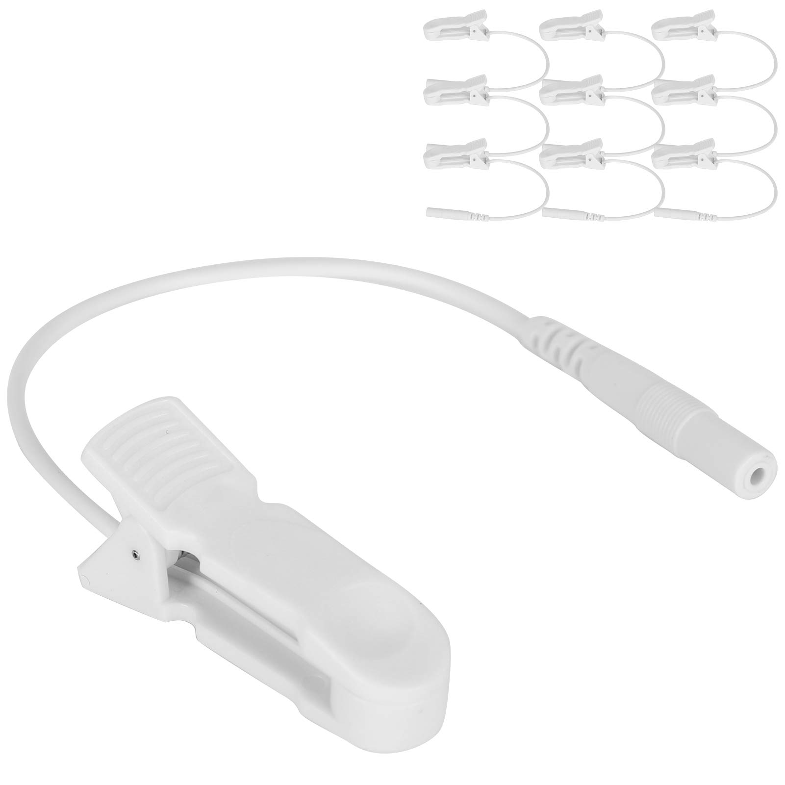 ZJchao 10pcs 2.0mm Ear Clip Electrode Wire Electrode Cable Connecting Cable for Digital TENS Massage Machine Ear Massage Clip