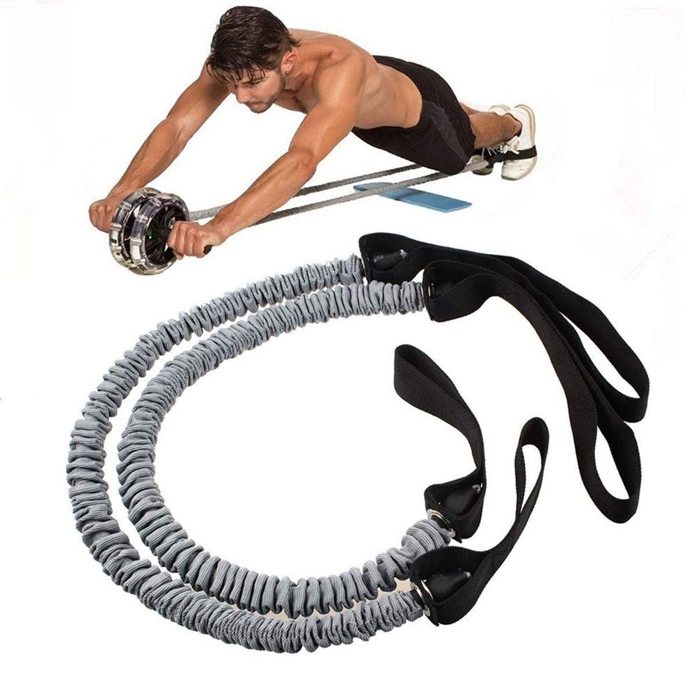 1pc Roller Wheel Pull Rope,Abdominal Pull Rope Latex Fitness Exercise Stretch Pull Ropes,Resistance Bands for Ab Waist Abdominal Slimming Equipment, Abdominal Wheel Accessories