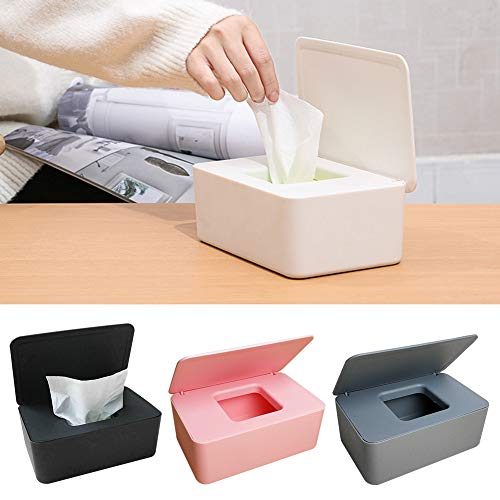 Wet Wipes Storage Box/Wipes Dispenser, Wipes Holder Container Tissue Storage Box with Lid Wipes Dispenser for Vanity, Countertops, Desk, Office, Dorm