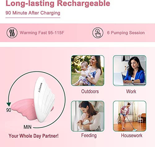 Aidmom Läctation Massager with Heat 2 Pack, Heat + Vibration 2-in-1 Postpartum Breastfeeding Essentials for Clogged Ducts, Mastitis, Improve Milk Flow, Engorgement