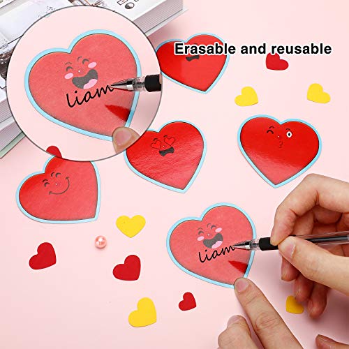 72 Pieces Heart Cut-Outs 3 Inch Printed Hearts Cut-Outs Cute Heart Shape Decoration for Valentines Day Crafts Home Class Office Decor, Red