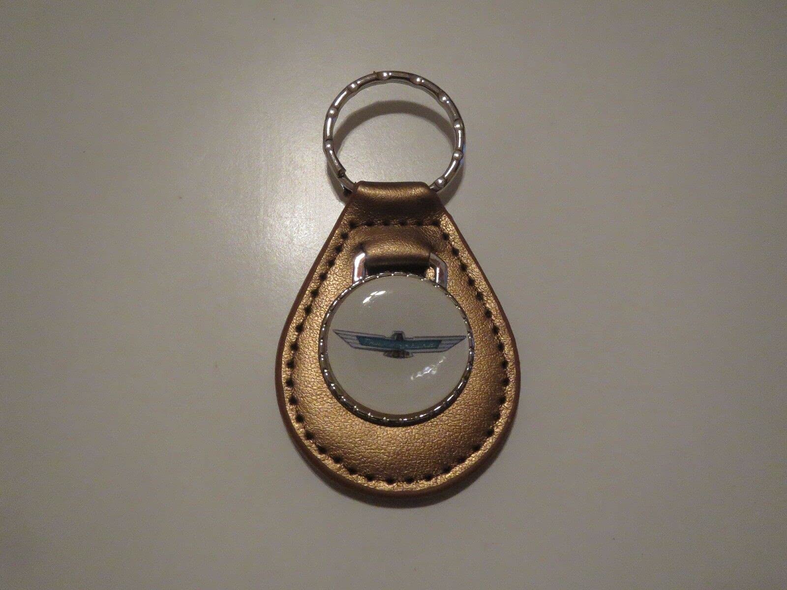 1950's THUNDERBIRD LOGO LEATHER KEYCHAIN - GOLD