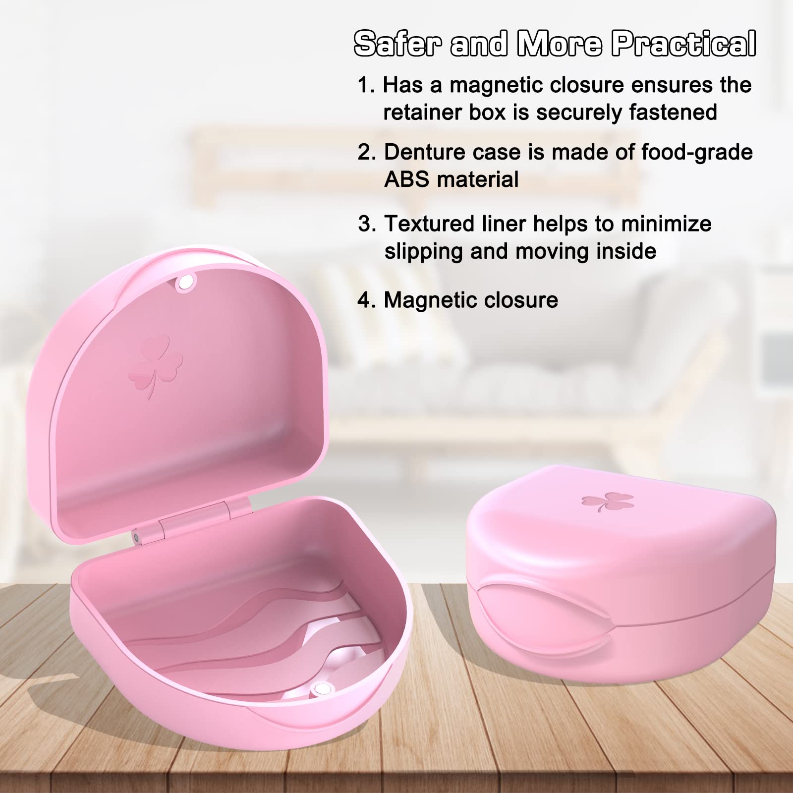 JJOVCE 2 PCS Retainer Cases, Solid Orthodontic Retainer Cases. (Pink)
