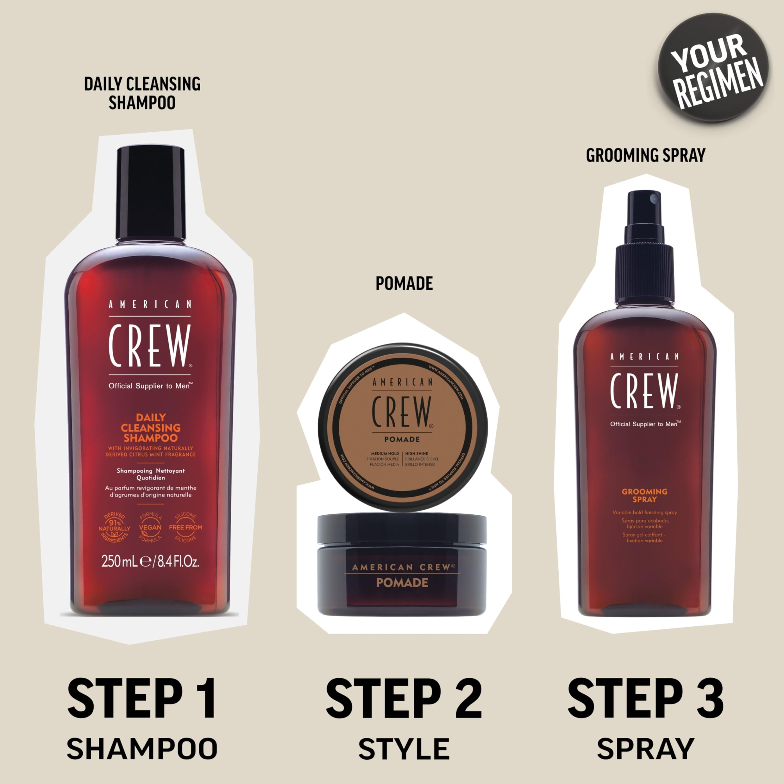 American Crew Men's Hair Gel, Firm Hold, Non-Flaking Styling Gel, 8.4 Fl Oz