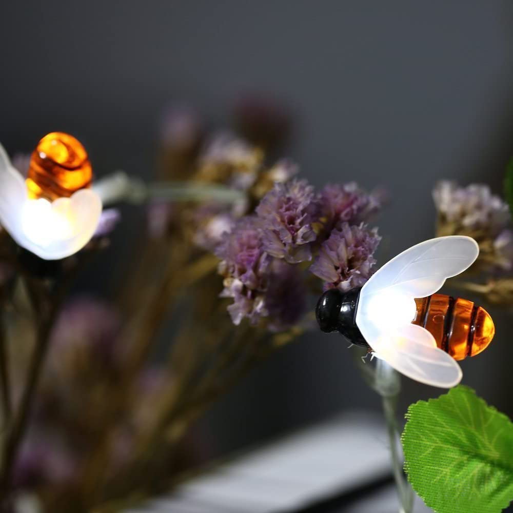 ALEVAK Honeybee Fairy String Lights Decorations - Honeybee 40 LED Waterproof Solar Power Led String Lights for Party, Wedding, House, Yard, Garden