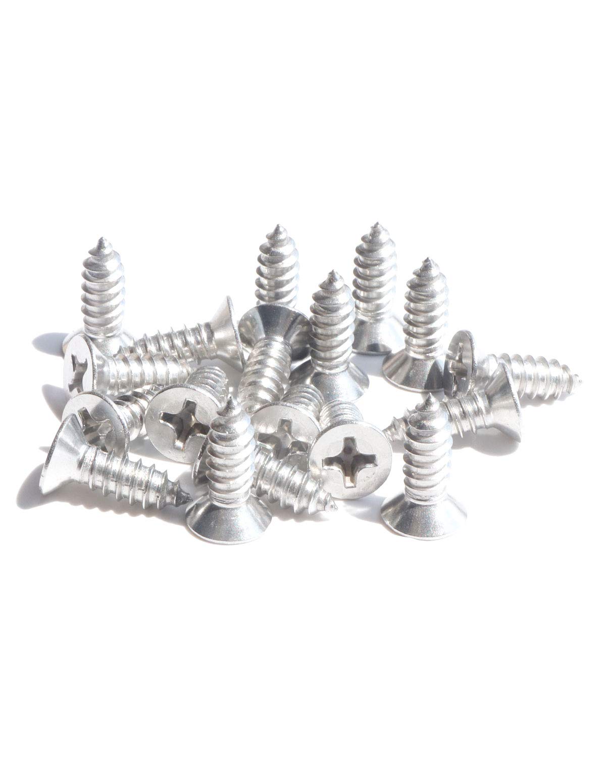 IMScrews 50pcs #14 x 3/4" Wood Screws, 18-8 304 Stainless Steel, Flat Head Phillips, Self-Tapping - Ideal for Wood Projects.