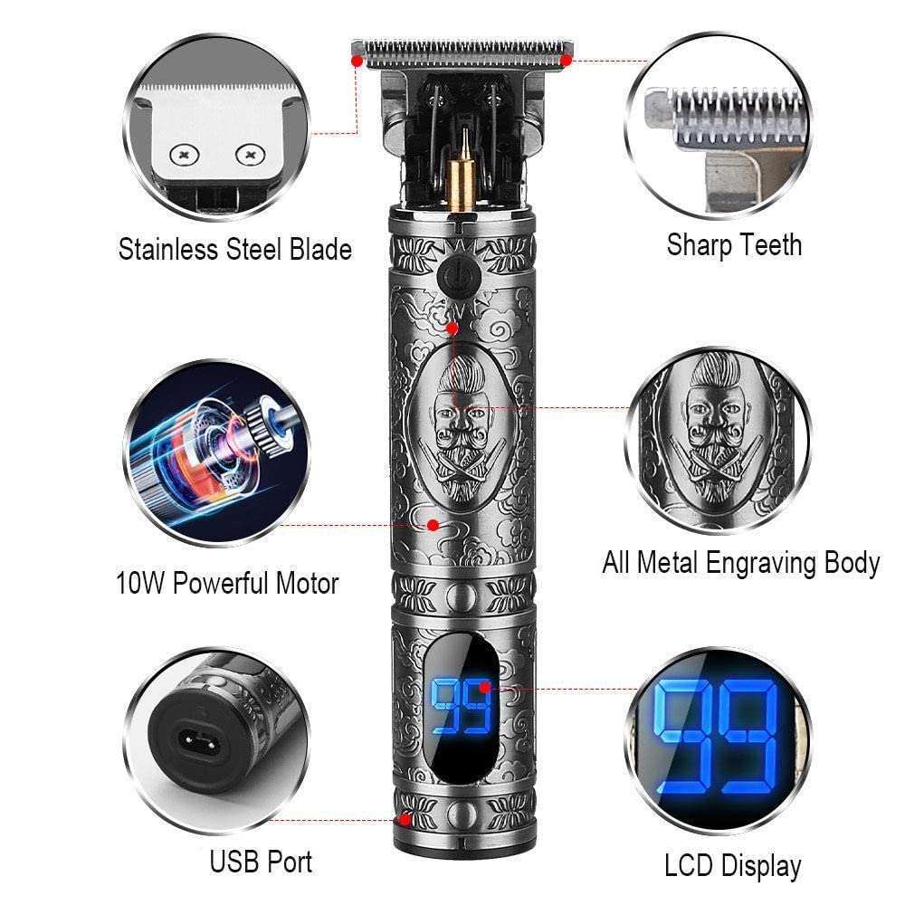 RESUXI Hair Clippers for Men Hair Trimmer for Barbers,Professional Cordless T Blade Trimmer, Beard Edger Liners,Barber Shavers,Ornate Knight Close-Cutting Hair Machine