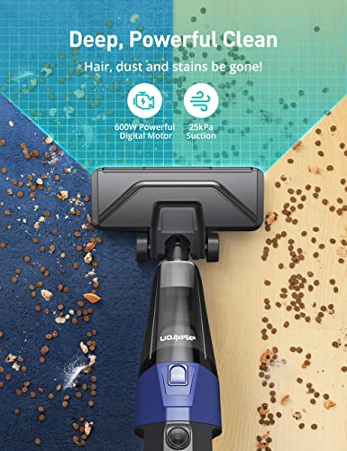 Aspiron Stick Vacuum Cleaner, Small Vacuum Cleaner with 20kPa Powerful Suction & 0.88QT Dust Cup and 32ft Power Cord, 5-in-1 Handheld Lightweight Bagless Vacuum Cleaner Carpet and Floor for Pet