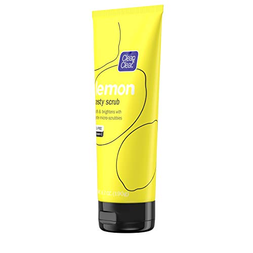 Clean & Clear Lemon Zesty Facial Scrub with Lemon Extract & Vitamin C, buffs & brightens with gentle micro-scrubbies, Oil-Free Vitamin C Face Scrub, 6.7 oz Vitamin C Facial Scrub