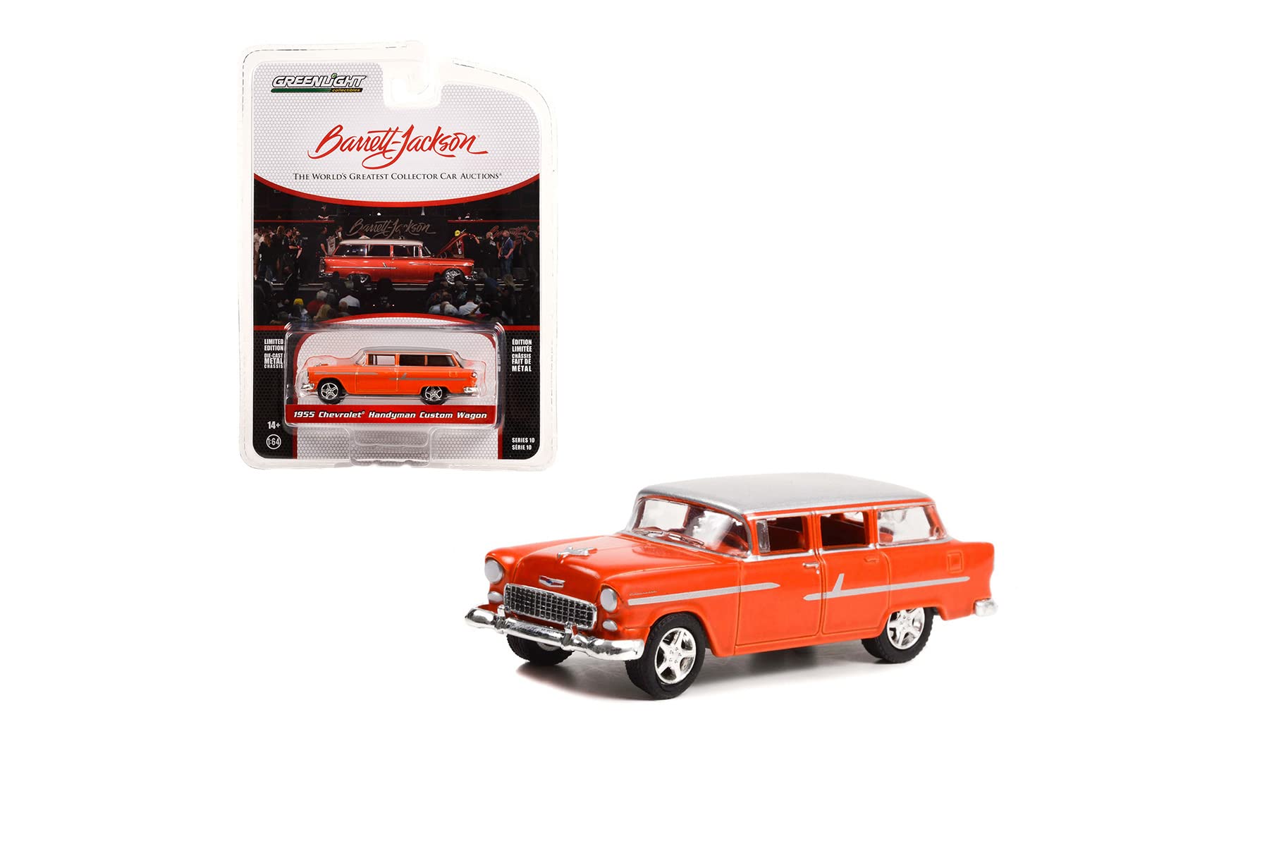 1955 Chevy Handyman Custom Wagon, Orange - Greenlight 37260A/48-1/64 Scale Diecast Model Car