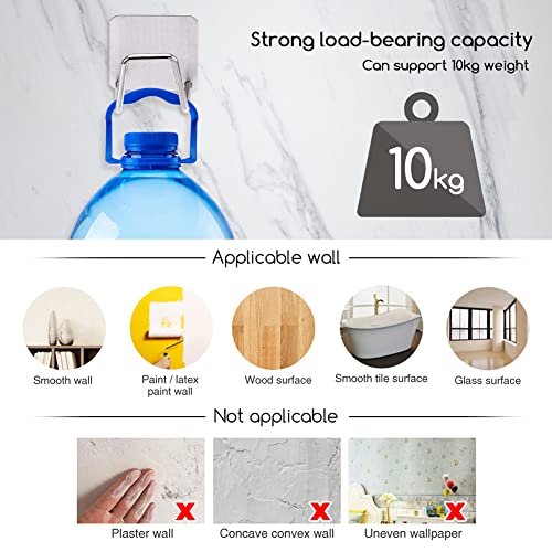 8 Pack Sponge Holder for Kitchen Sink Caddy with 1 Roll Double-sided tape Stainless Steel Strong Adhesion Strength Not Easy Shedding Rust Proof Waterproof Kitchen Sink Sponge Holder