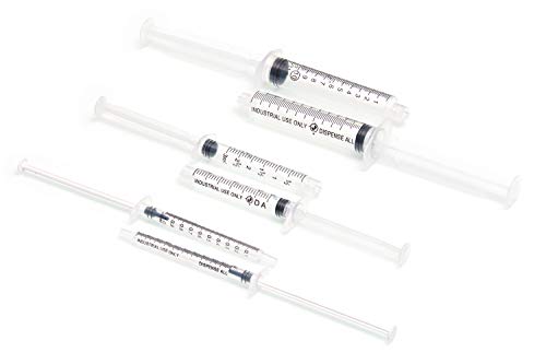 Dispense All - K2-9PK All-Purpose Industrial Syringe Kit - 1ml/3ml/10ml with 1 & 2 Inch 14, 18, & 21 Gauge Dispensing Tips, Syringe Caps and Tip Covers